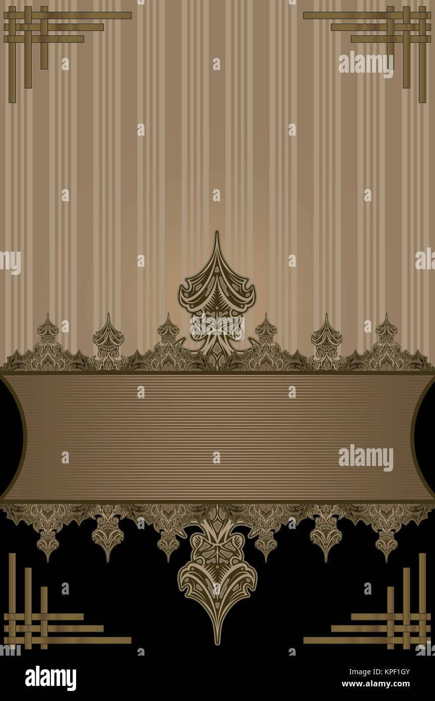 Vintage background with decorative patterns and corners Stock Photo - Alamy