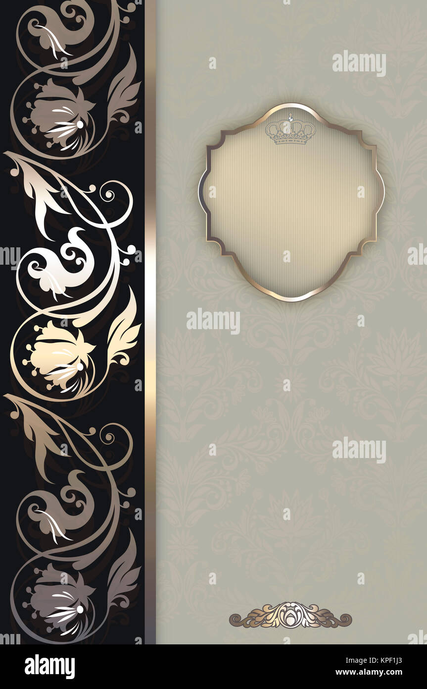 Decorative background with floral patterns and elegant frame Stock ...