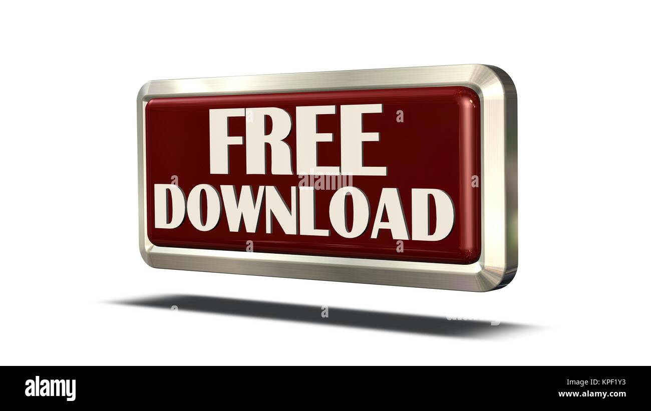 Free download button - insulated on white Stock Photo - Alamy