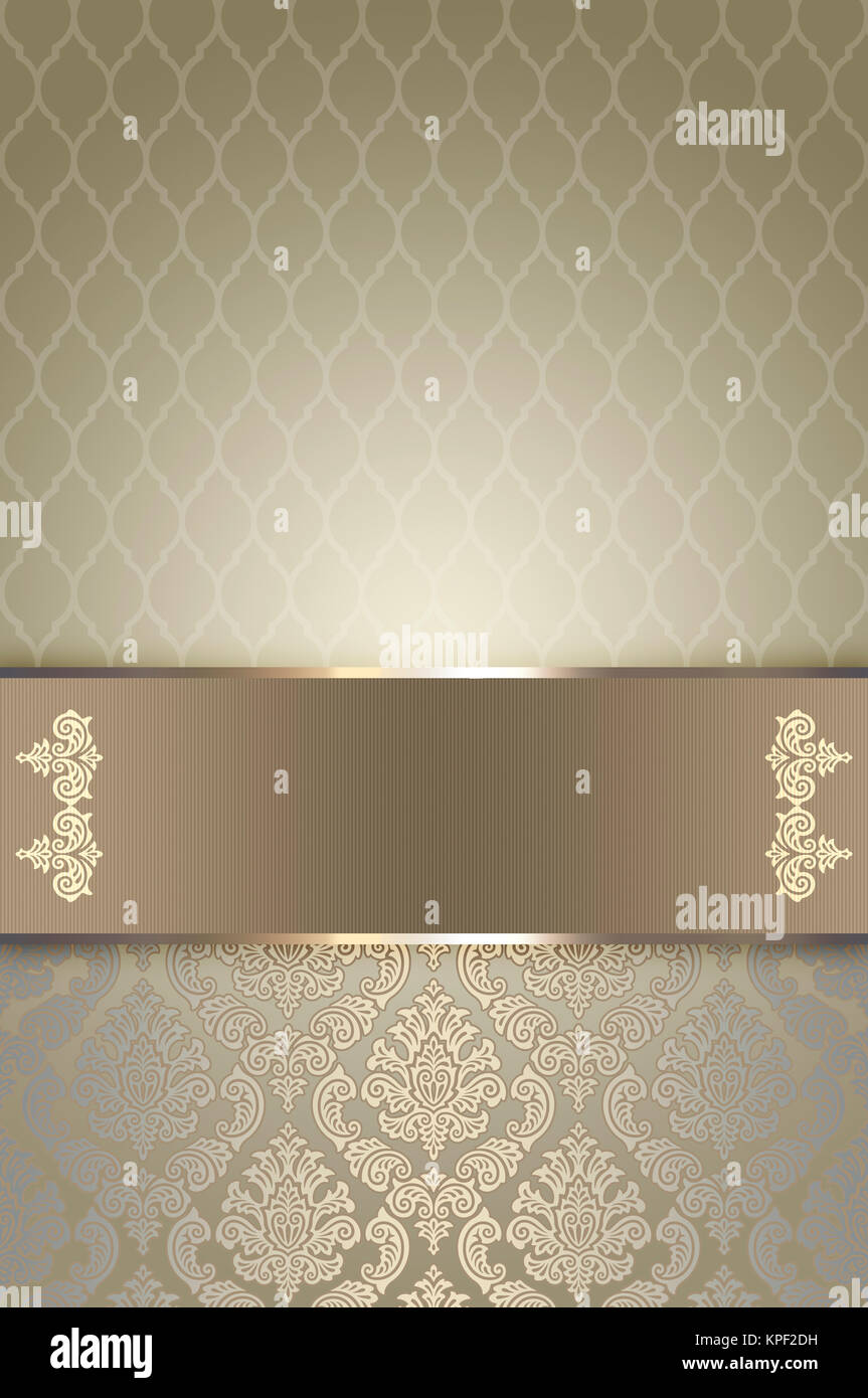 Decorative vintage background with border and elegant patterns Stock ...