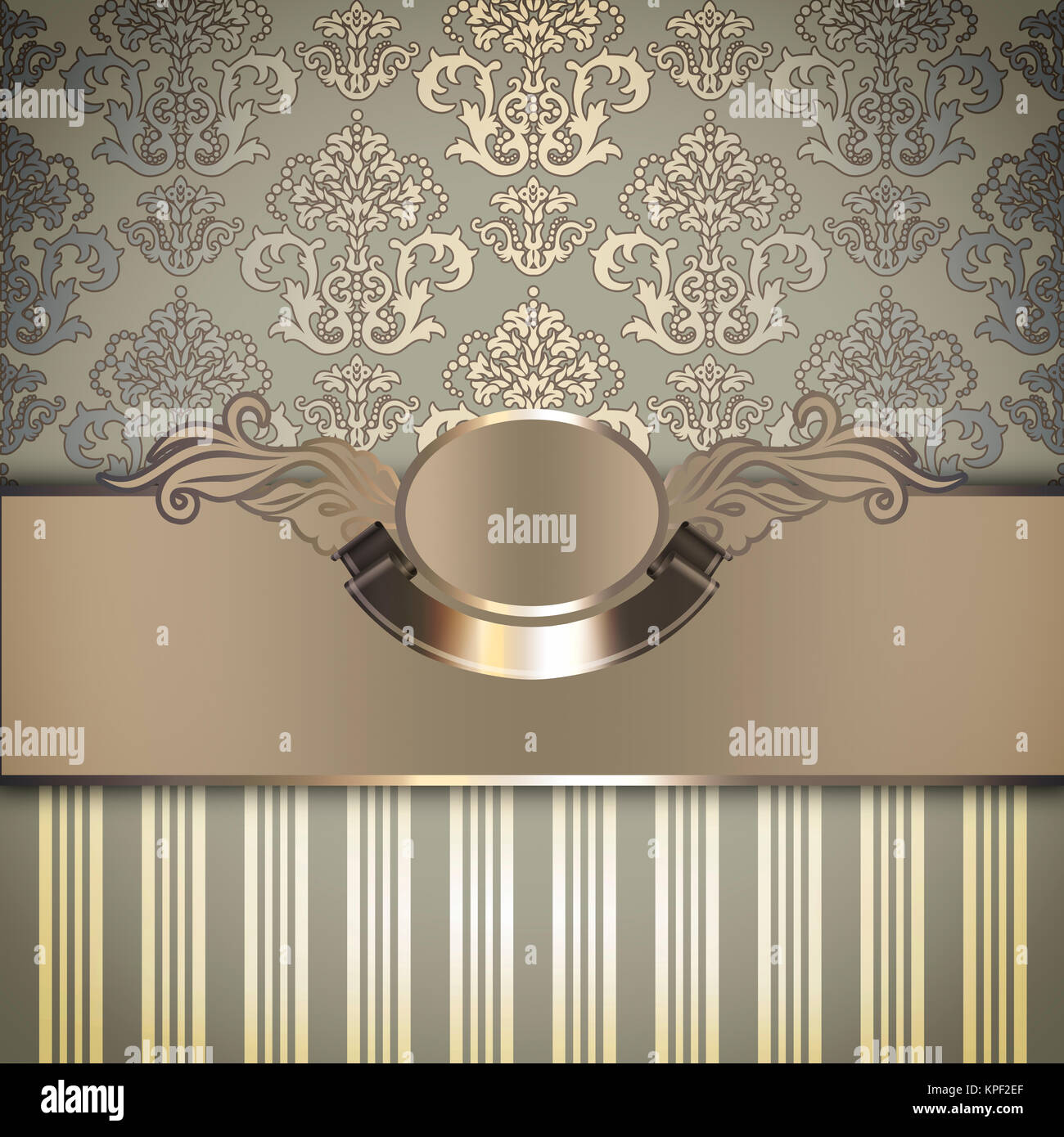 Vintage background with old-fashioned patterns and elegant frame with ...