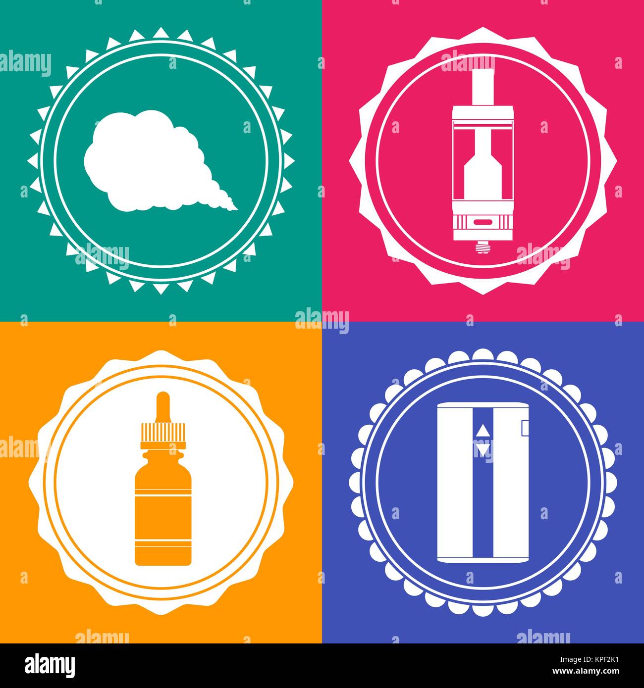 4 mechanical mods icons set Stock Photo - Alamy
