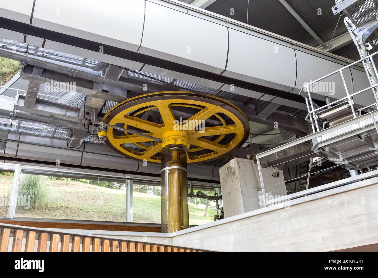 Funicular Cableway Mechanism Stock Photo - Alamy
