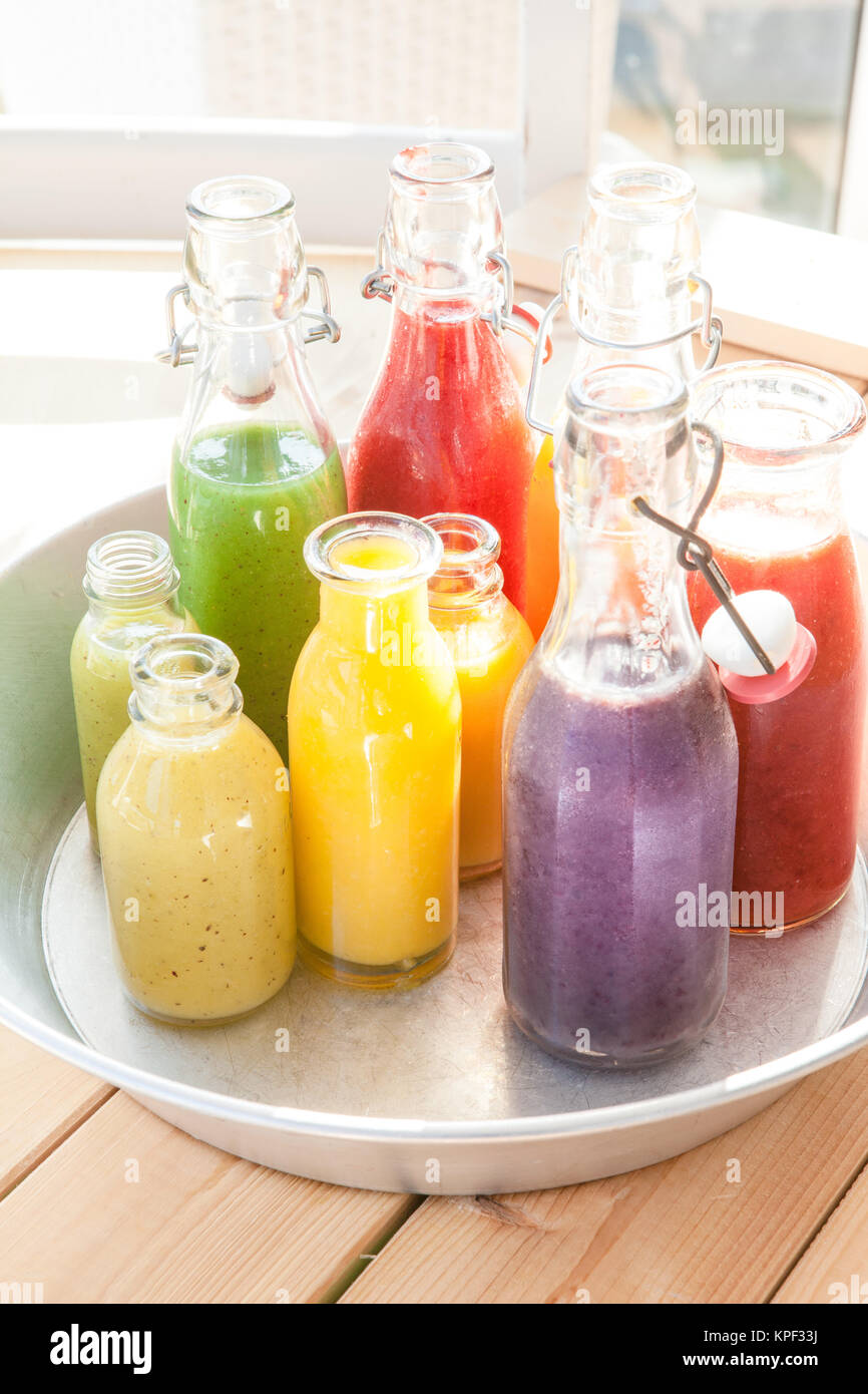 different colorful smoothie Stock Photo - Alamy