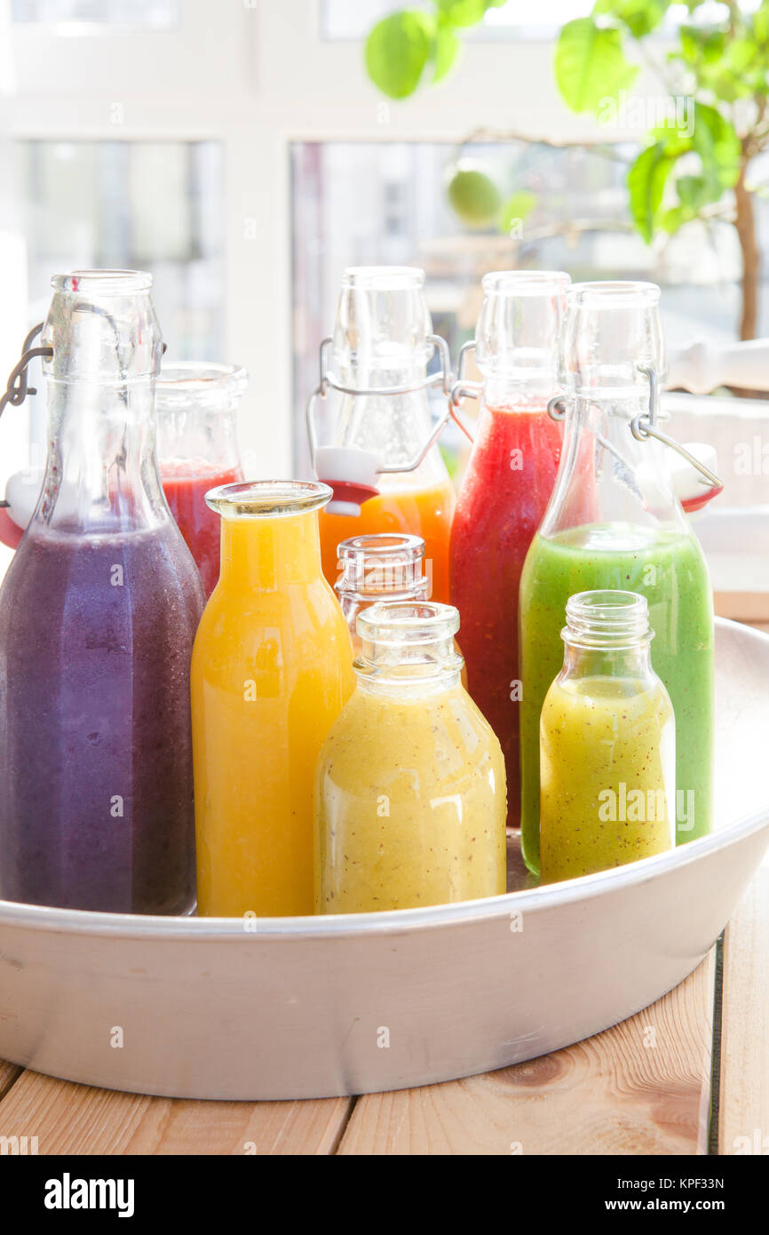 different colorful smoothie Stock Photo - Alamy