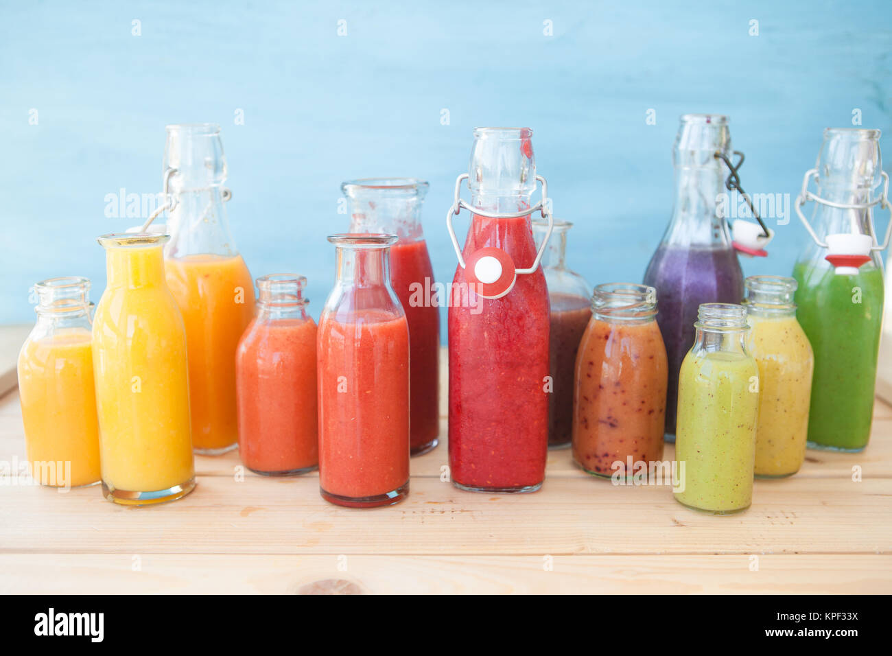 different colorful smoothie Stock Photo - Alamy