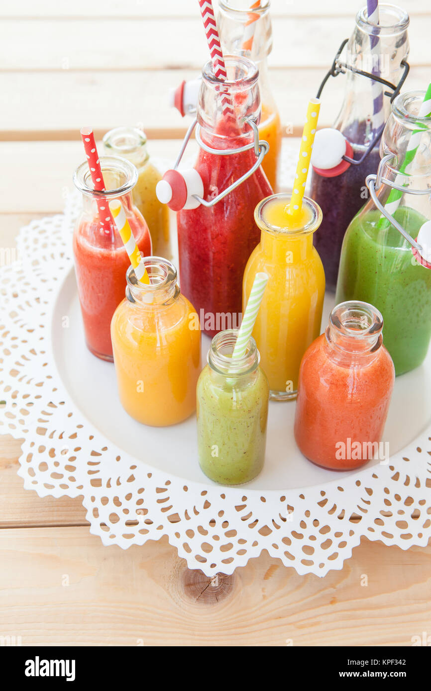 different colorful smoothie Stock Photo - Alamy
