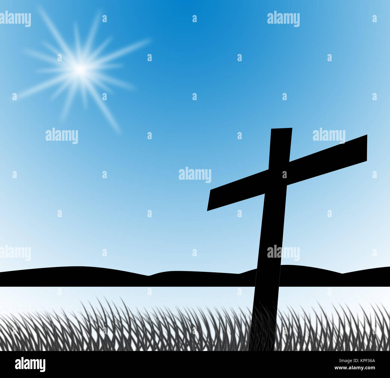 Easter cross on dawn background hi-res stock photography and images - Alamy