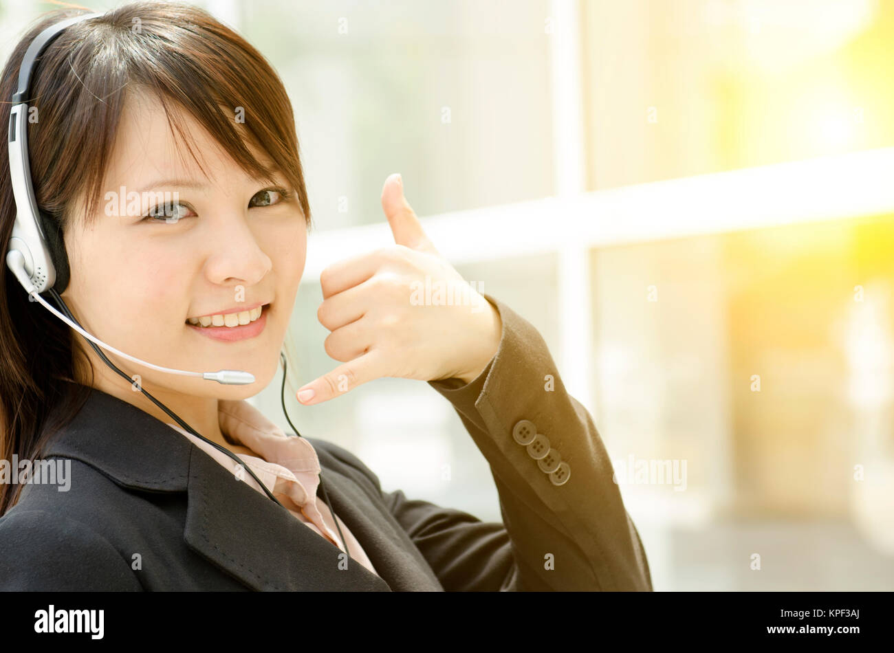 Asian female customer support Stock Photo - Alamy