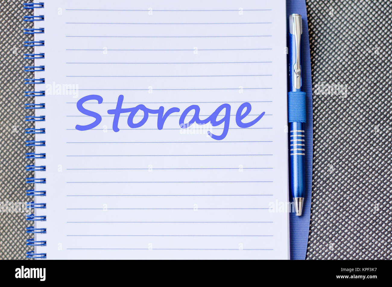 Storage write on notebook Stock Photo - Alamy