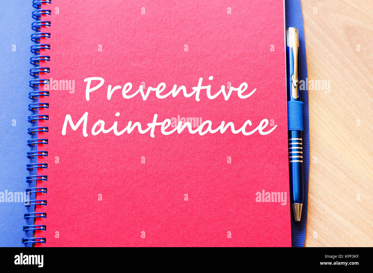 Preventive maintenance write on notebook Stock Photo - Alamy