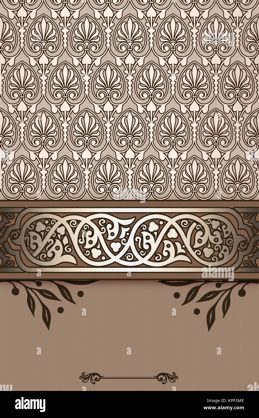 Vintage background with old-fashioned patterns and decorative ...