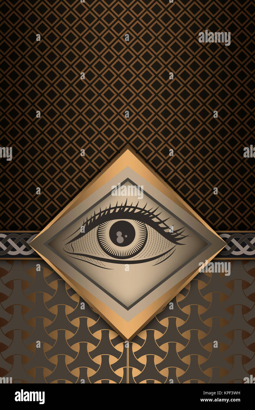 Abstract geometric background with celtic patterns and eye. Celtic ...