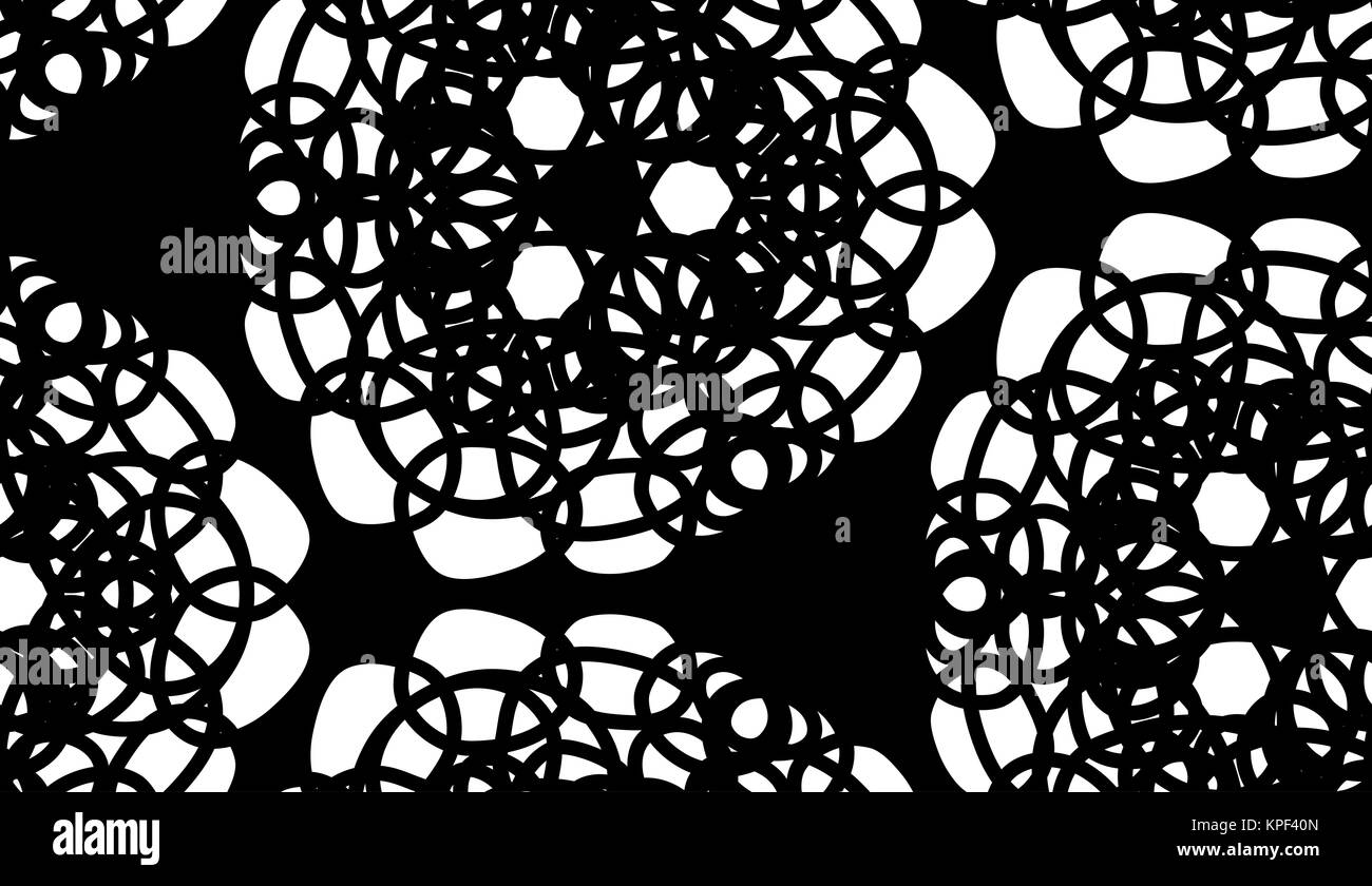 Round repeating scribbles floral pattern Stock Photo - Alamy