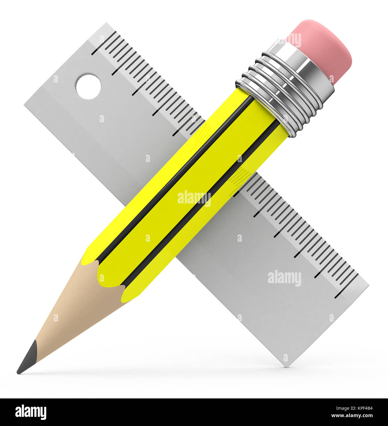 Pencil ruler Cut Out Stock Images & Pictures - Alamy