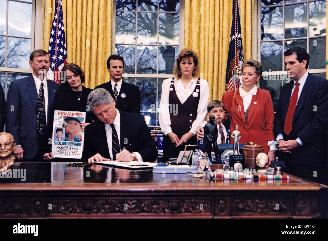United States President Bill Clinton signs a Memorandum directing the ...