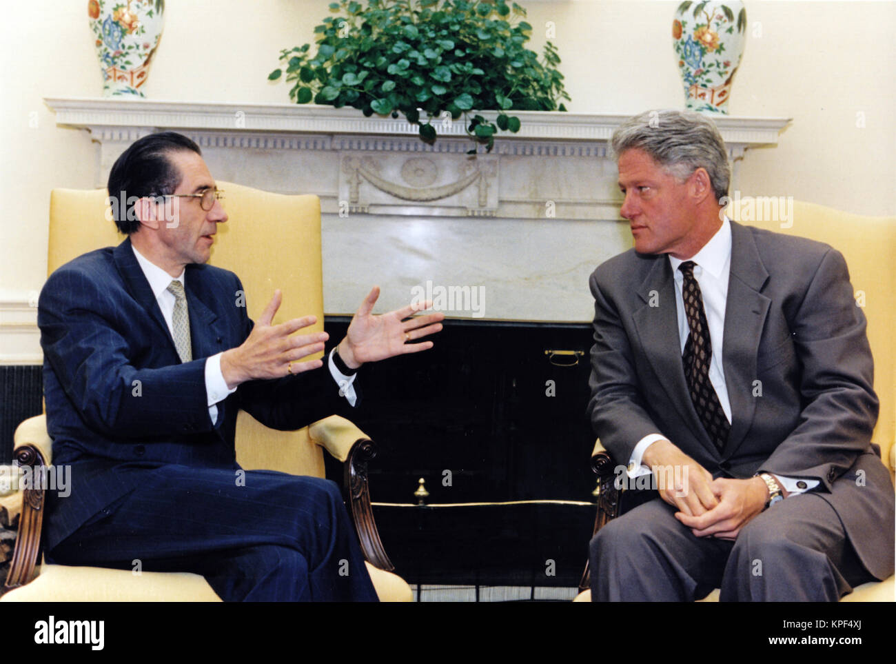 United States President Bill Clinton meets NATO Secretary General Willy ...