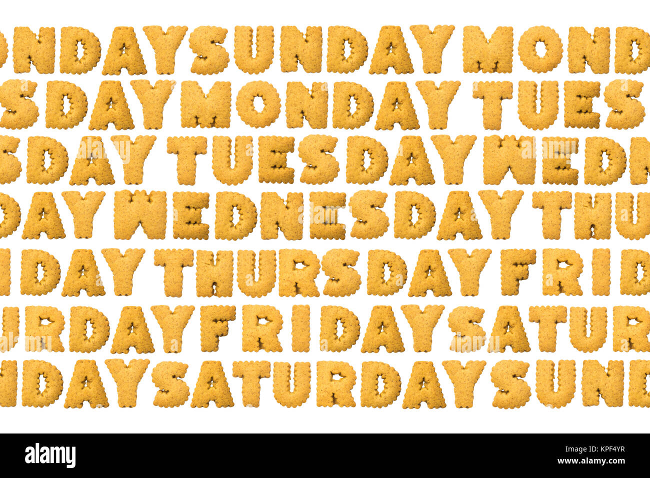 Day ,Biscuits letters. Words Stock Photo - Alamy