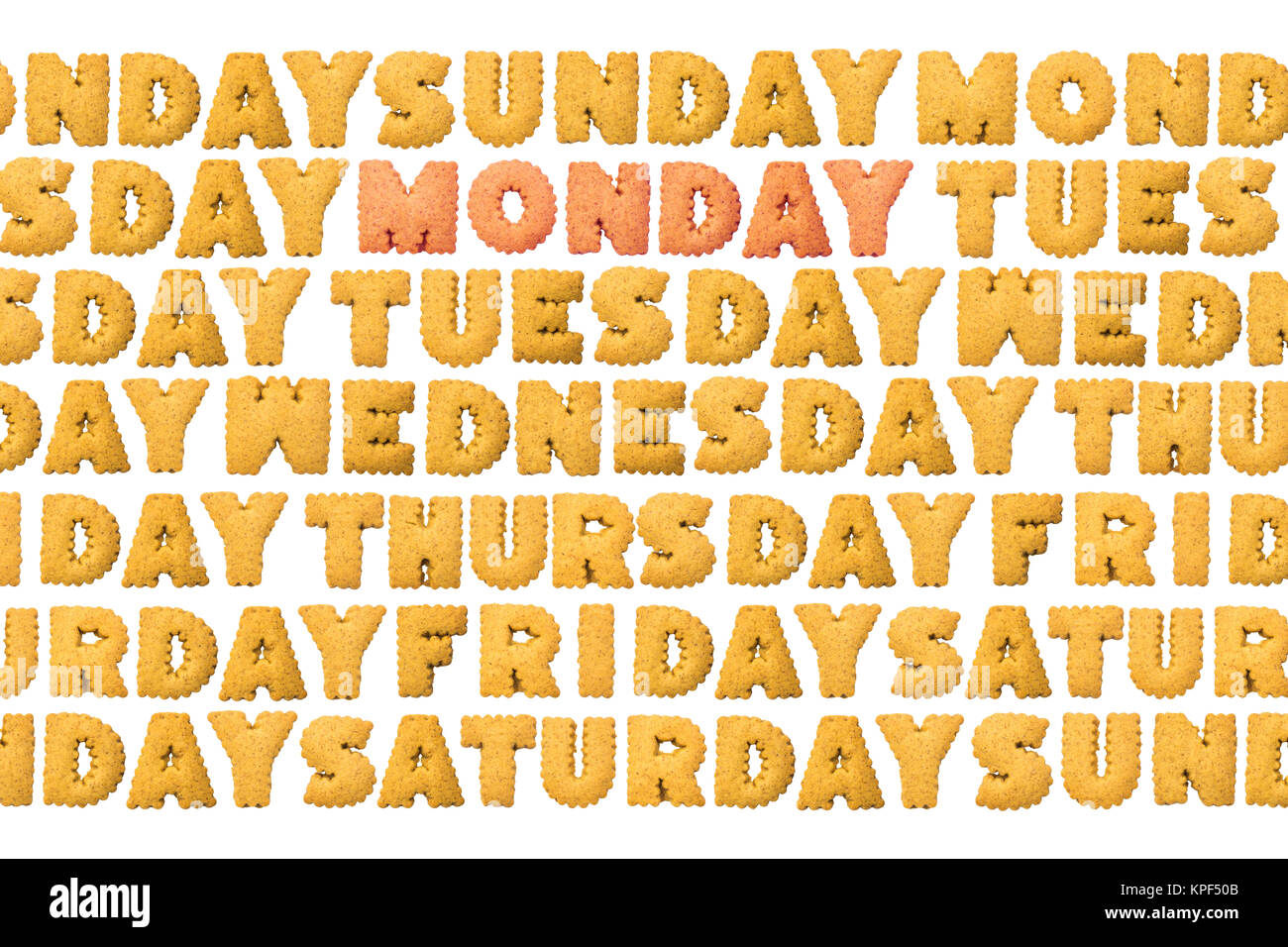 Day ,Biscuits letters. Words Stock Photo - Alamy