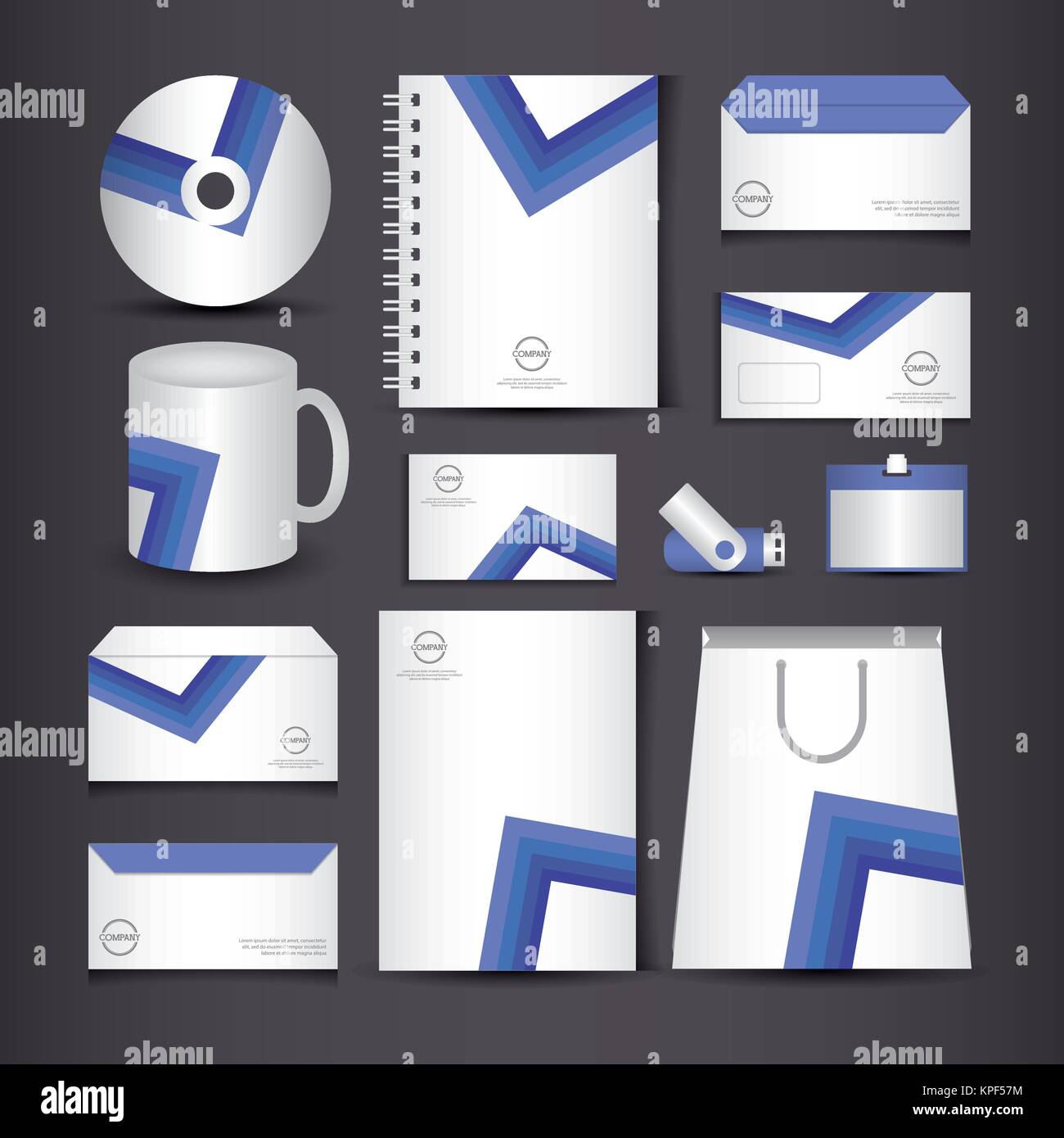 blue and white stationery template design Stock Vector Image & Art - Alamy