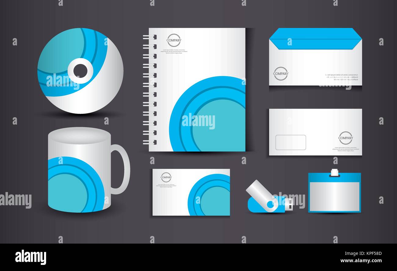 blue and white stationery template design Stock Vector Image & Art - Alamy