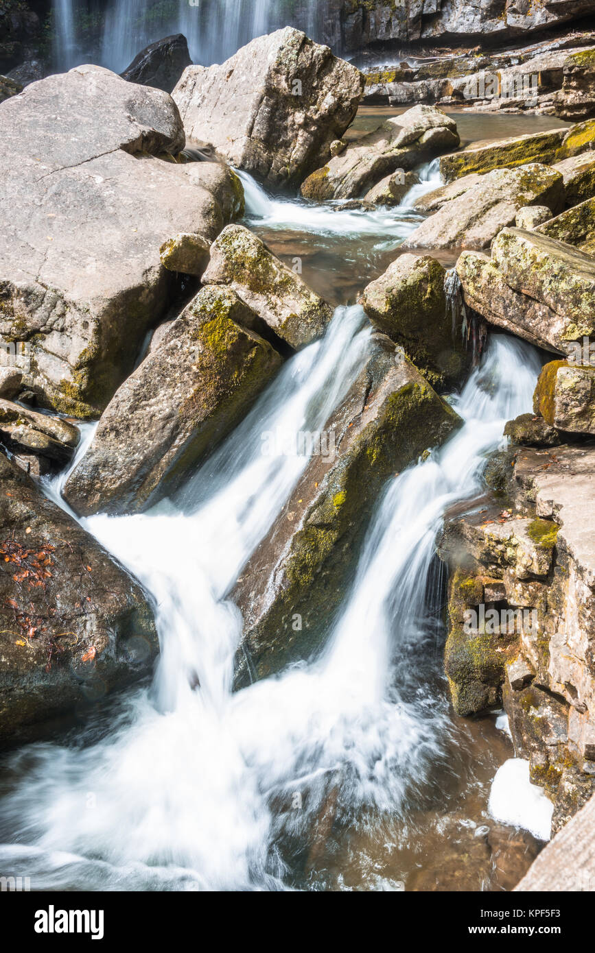 Stream Flowing Through Rocks in forest Stock Photo - Alamy