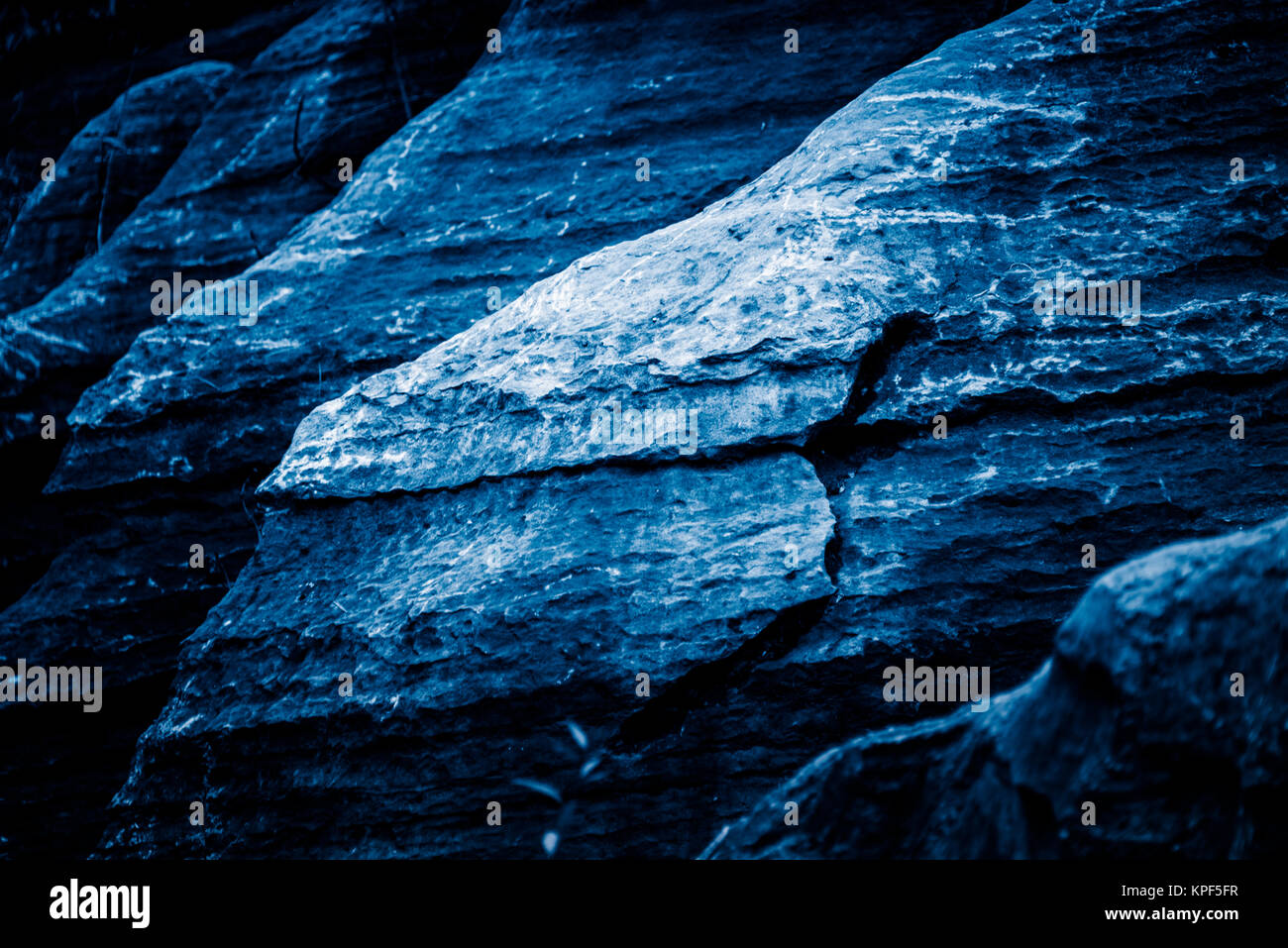 Full Frame Of rocks in blue tone Stock Photo - Alamy