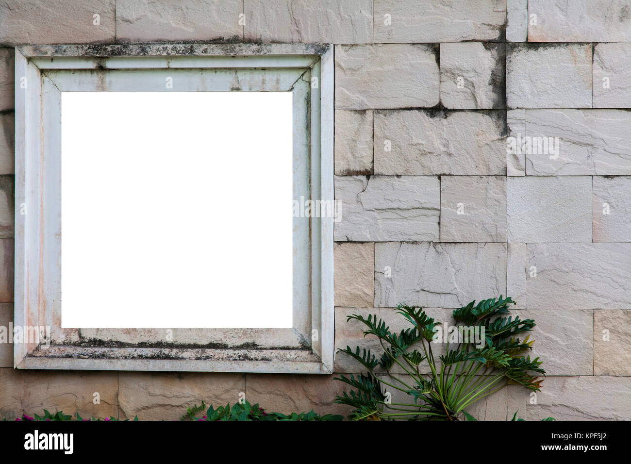 Frames on the stone white wall / white wall background Stock Photo - Alamy