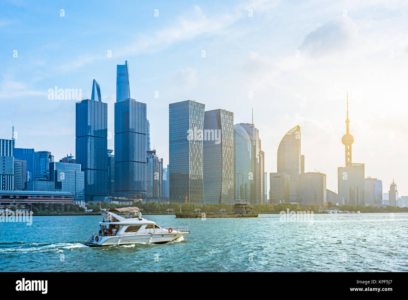 Downtown City skyline along the River in China Stock Photo - Alamy