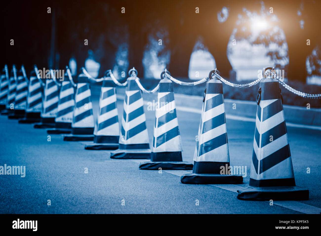 Traffic Cones On Road Stock Photo - Alamy