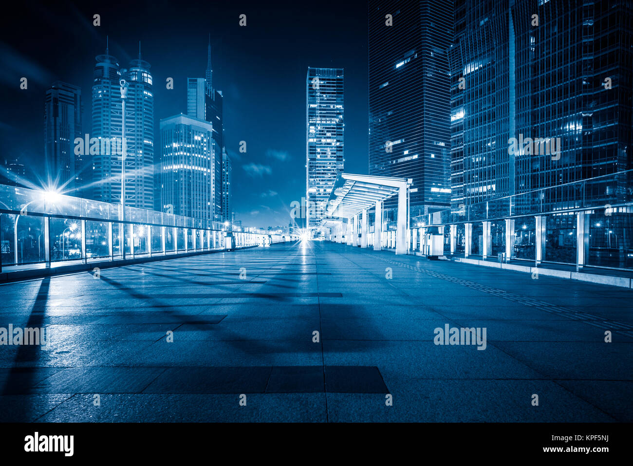 empty brick floor front of modern building in Shanghai Stock Photo - Alamy
