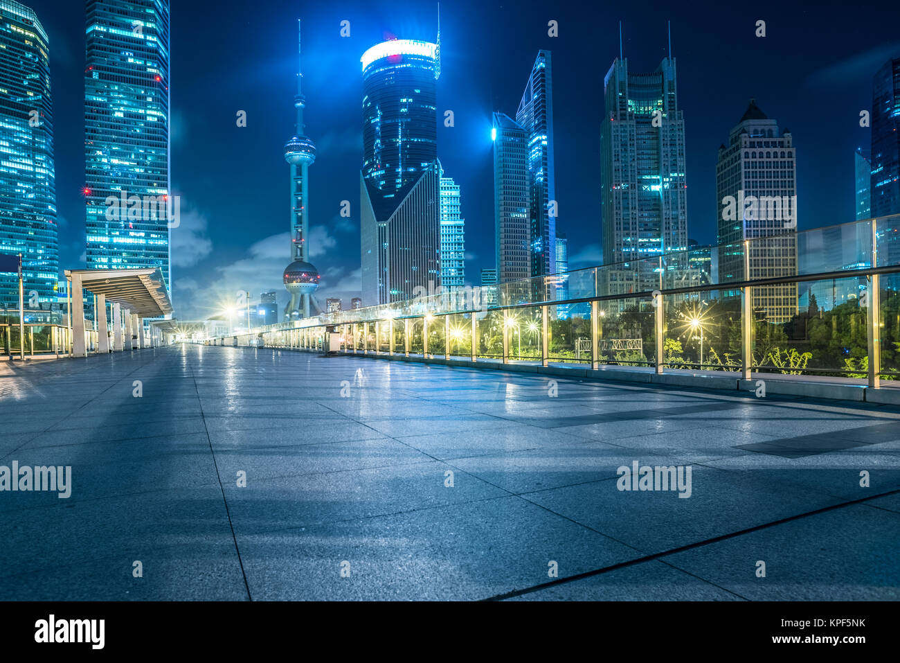 empty brick floor front of modern building in Shanghai Stock Photo - Alamy