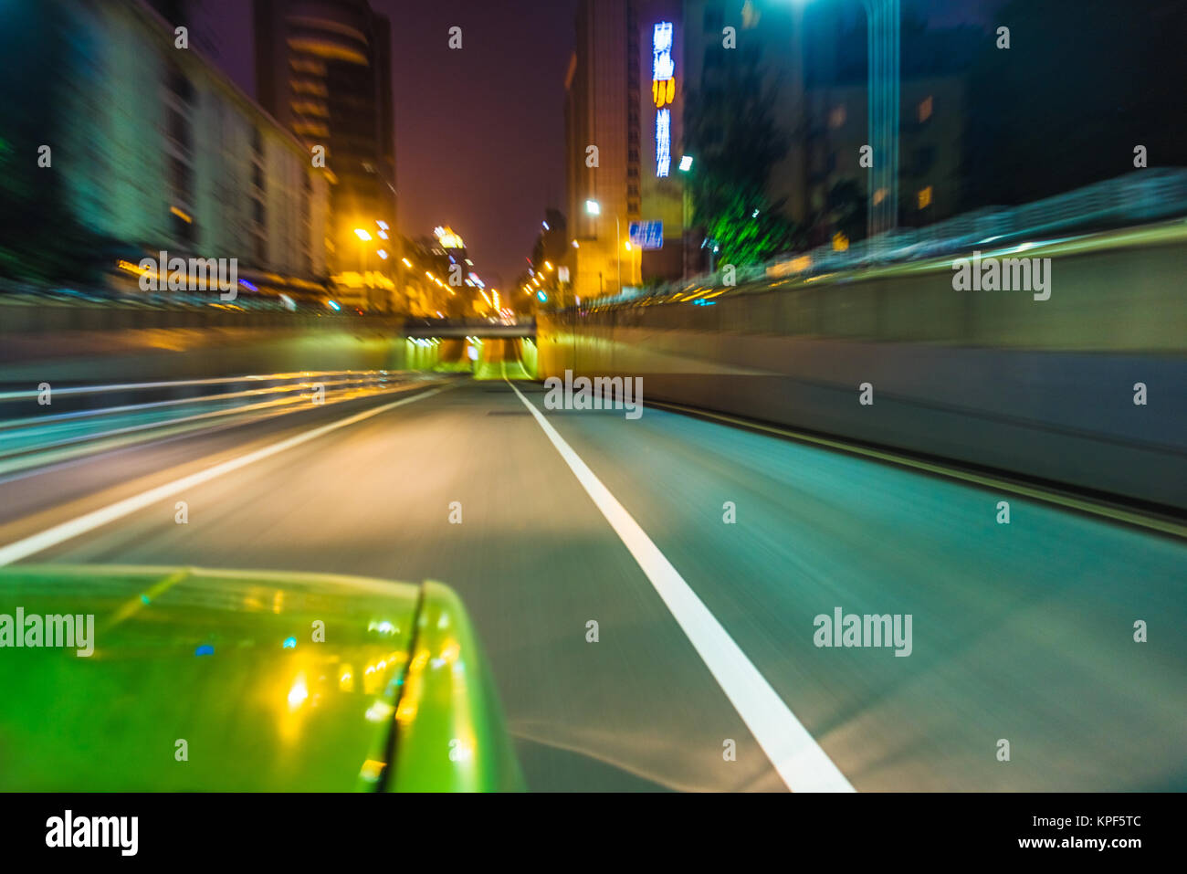 traffic view from car window on road in China Stock Photo - Alamy