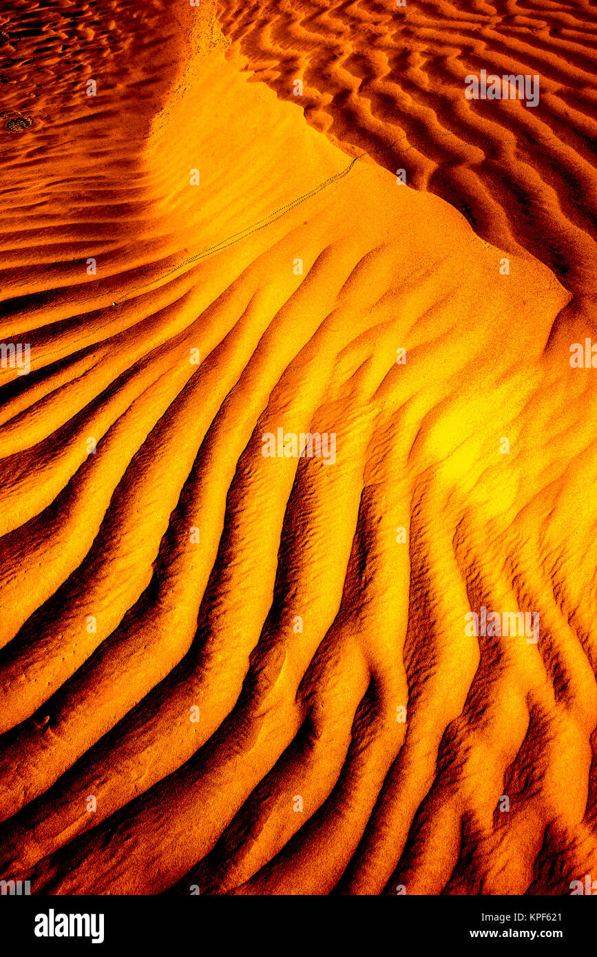 Details of wind drift patterns on large sand dune at Great Sand Hills ...