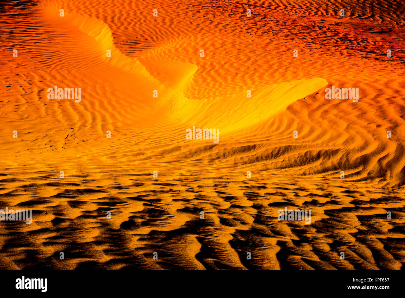 Details of wind drift patterns on large sand dune at Great Sand Hills ...