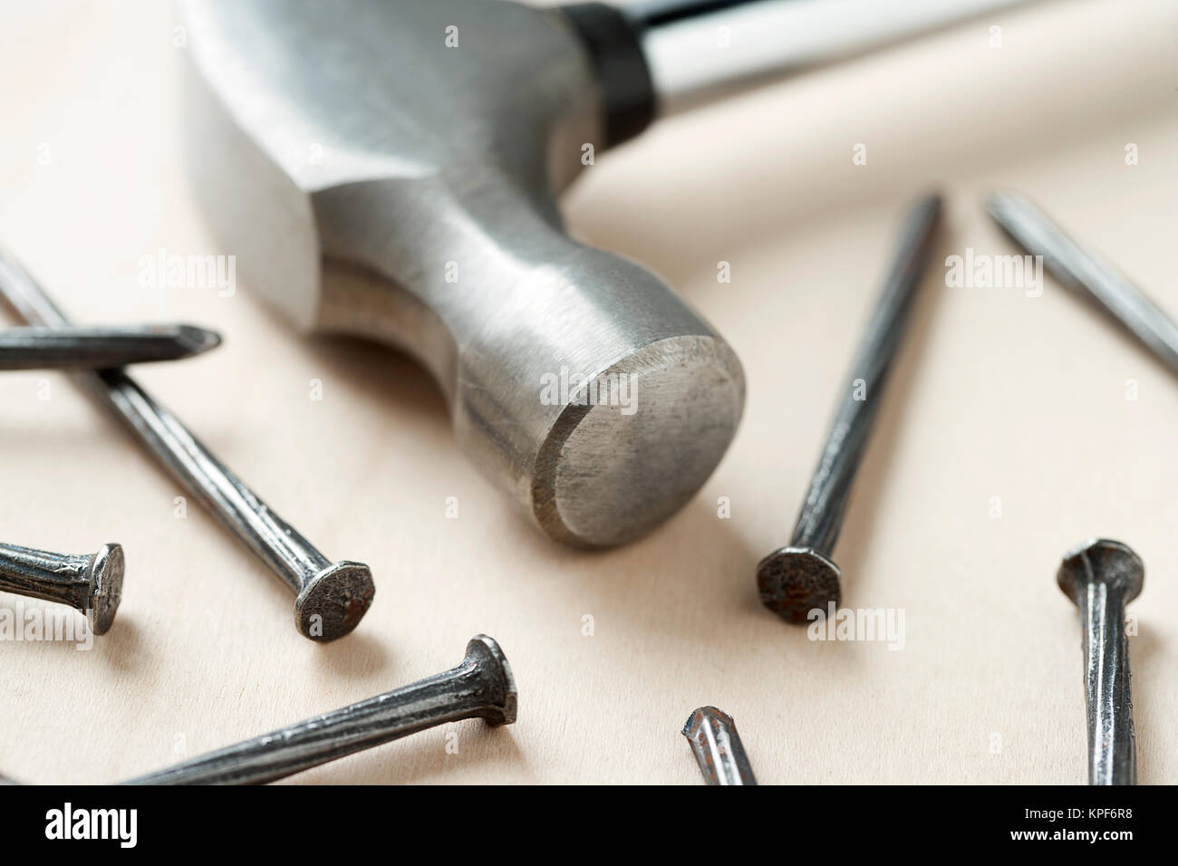 metal hammer and nails Stock Photo - Alamy