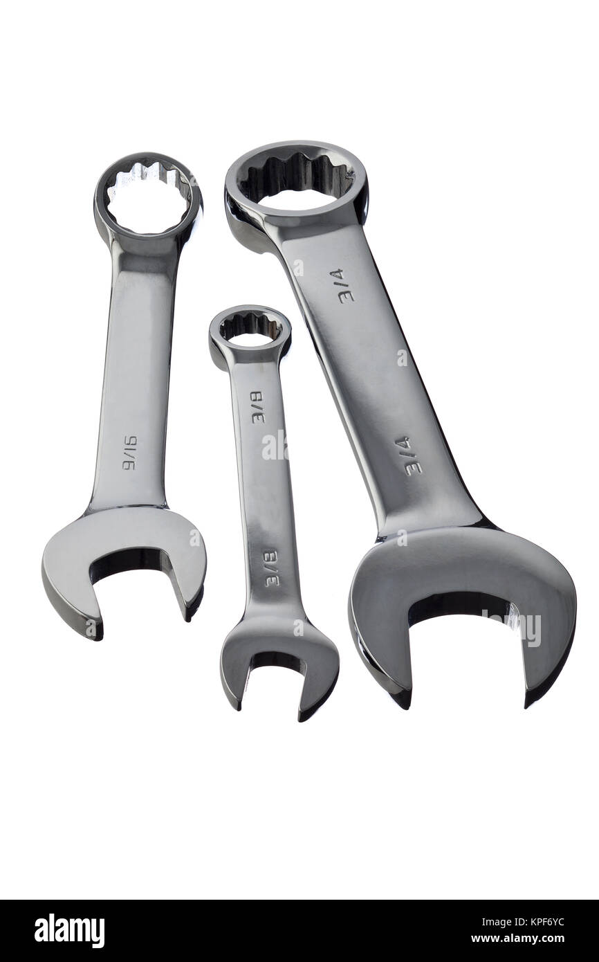 three metal spanner Stock Photo - Alamy