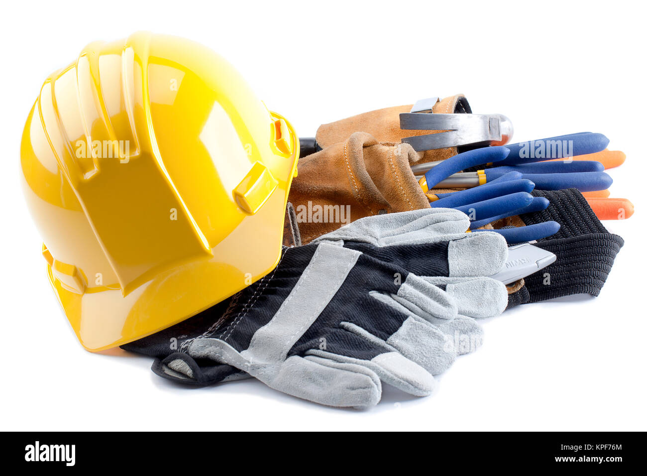 hard hat and gloves Stock Photo - Alamy