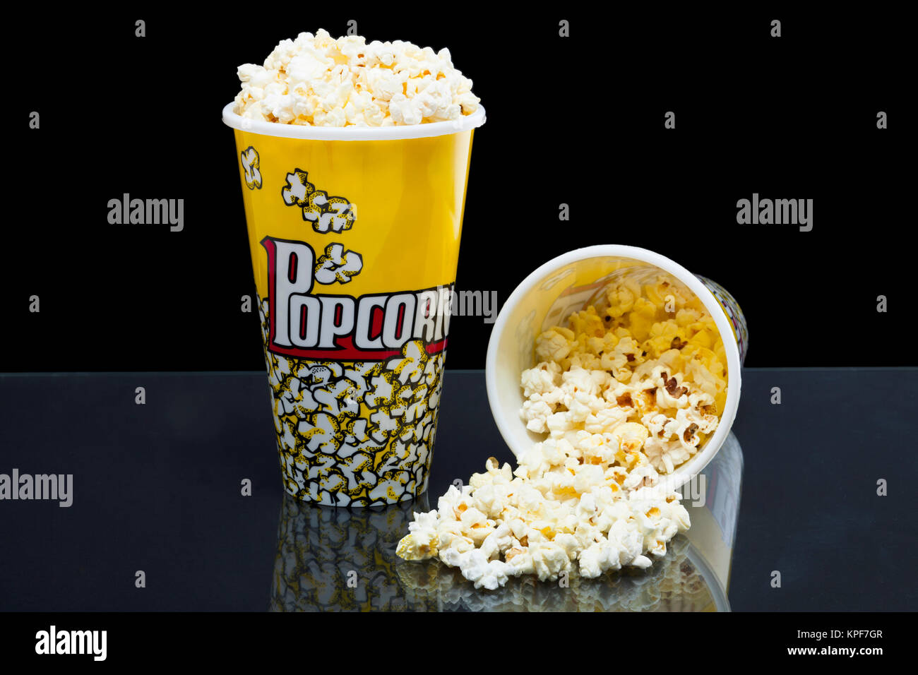 two cups of popcorn Stock Photo - Alamy