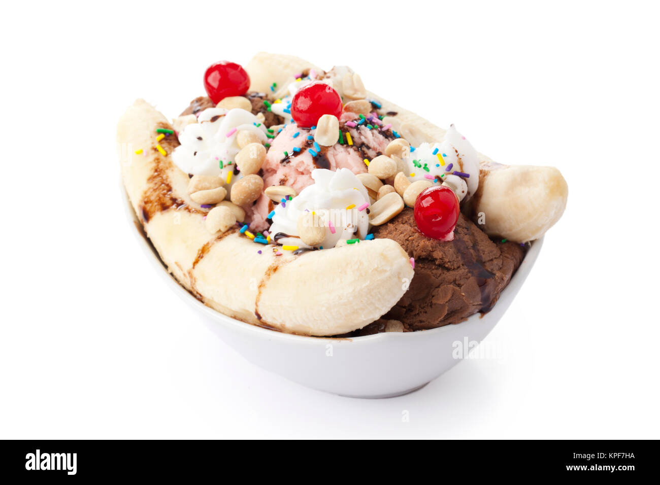 up close banana split Stock Photo - Alamy