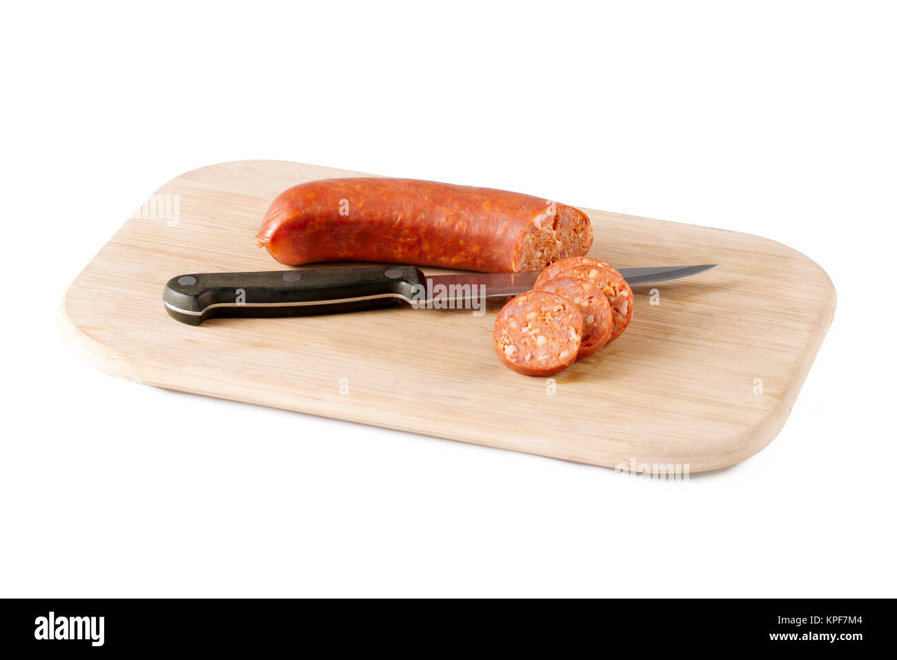 Grilled pork sausage cut Cut Out Stock Images & Pictures - Alamy