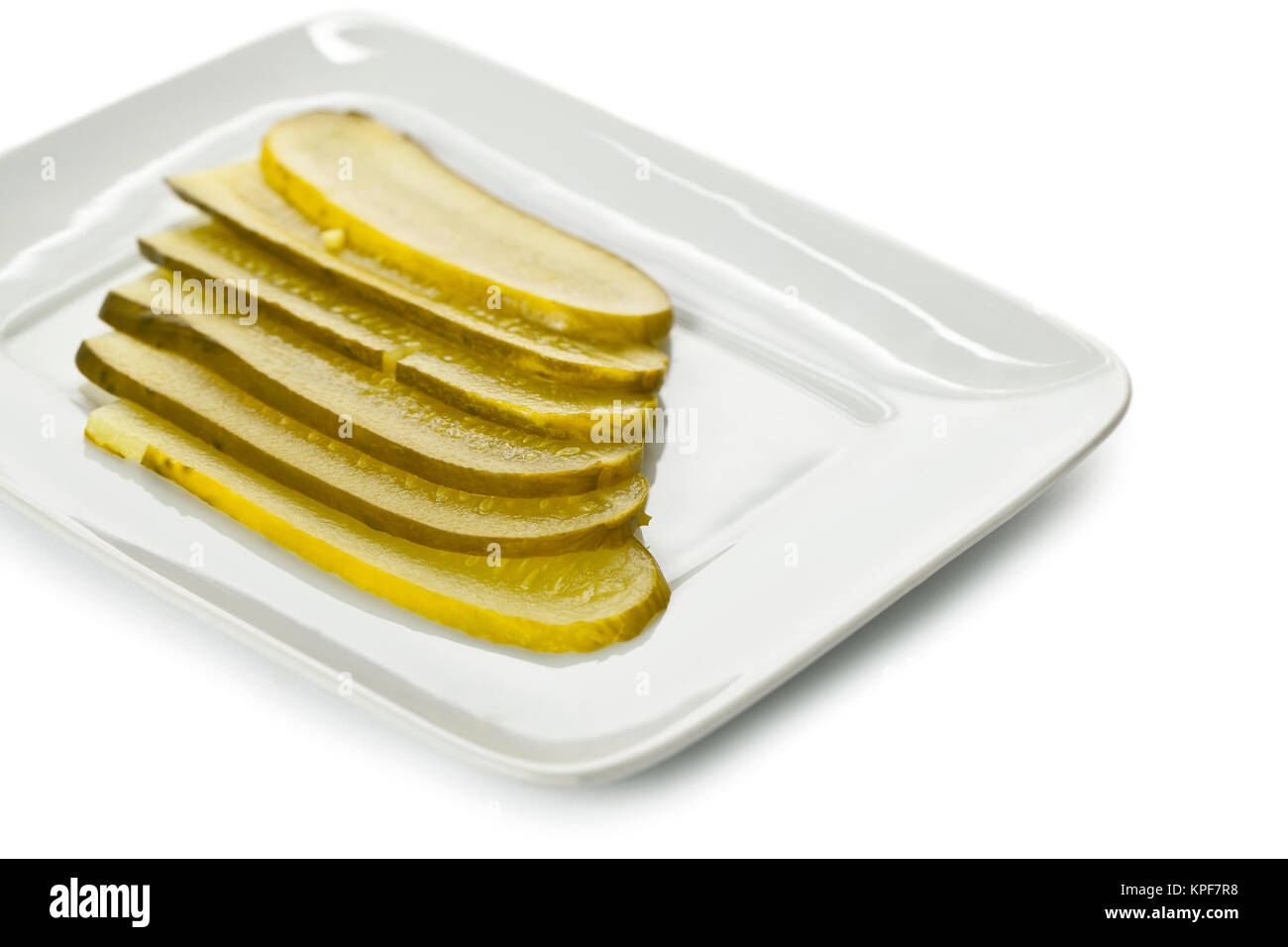 slices of fresh pickles on the plate Stock Photo - Alamy