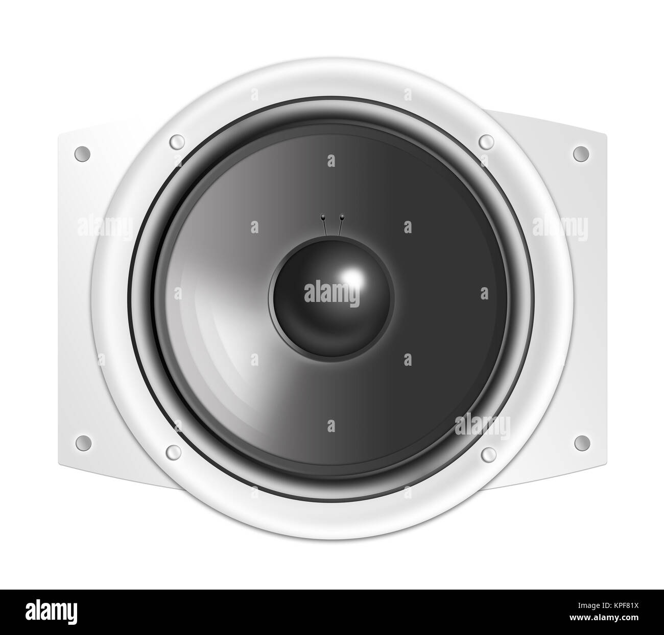 acoustic system - loudspeaker on the white background. 2D graphics ...