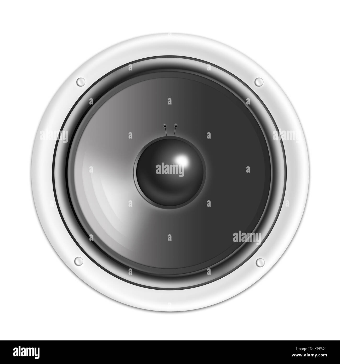 acoustic system - loudspeaker on the white background. 2D graphics ...