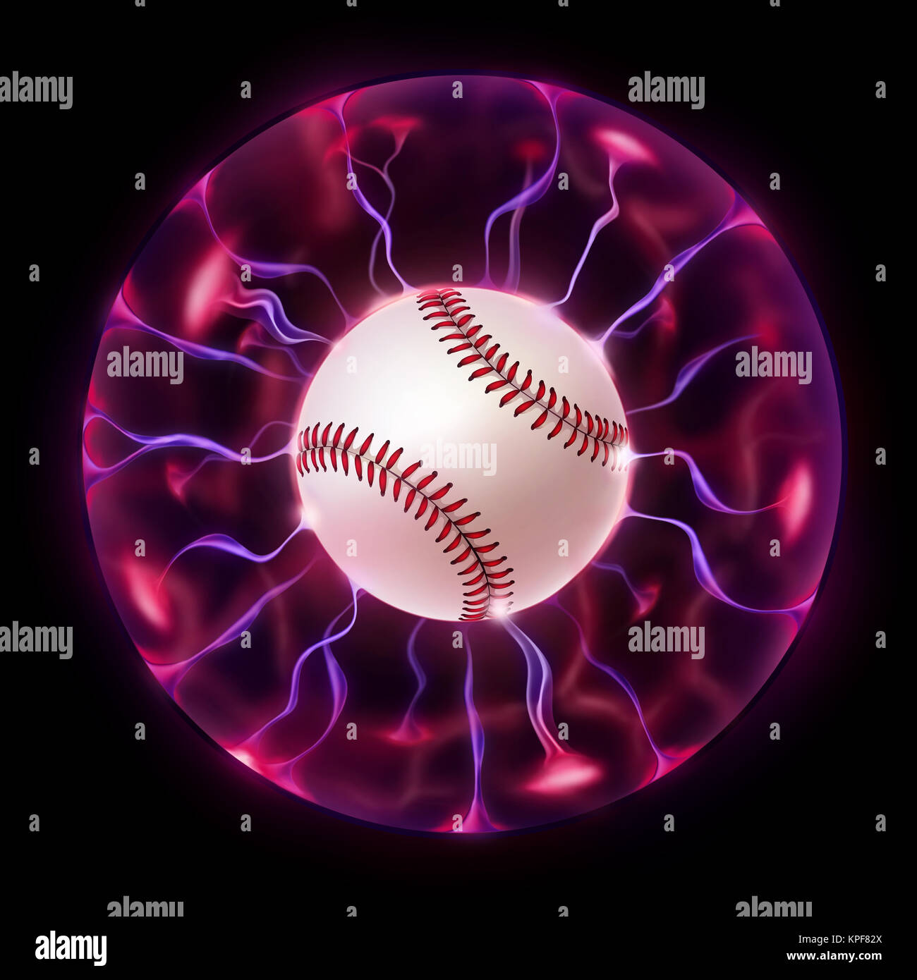 Magic Baseball Ball Isolated on Black Background. Computer Graphics ...