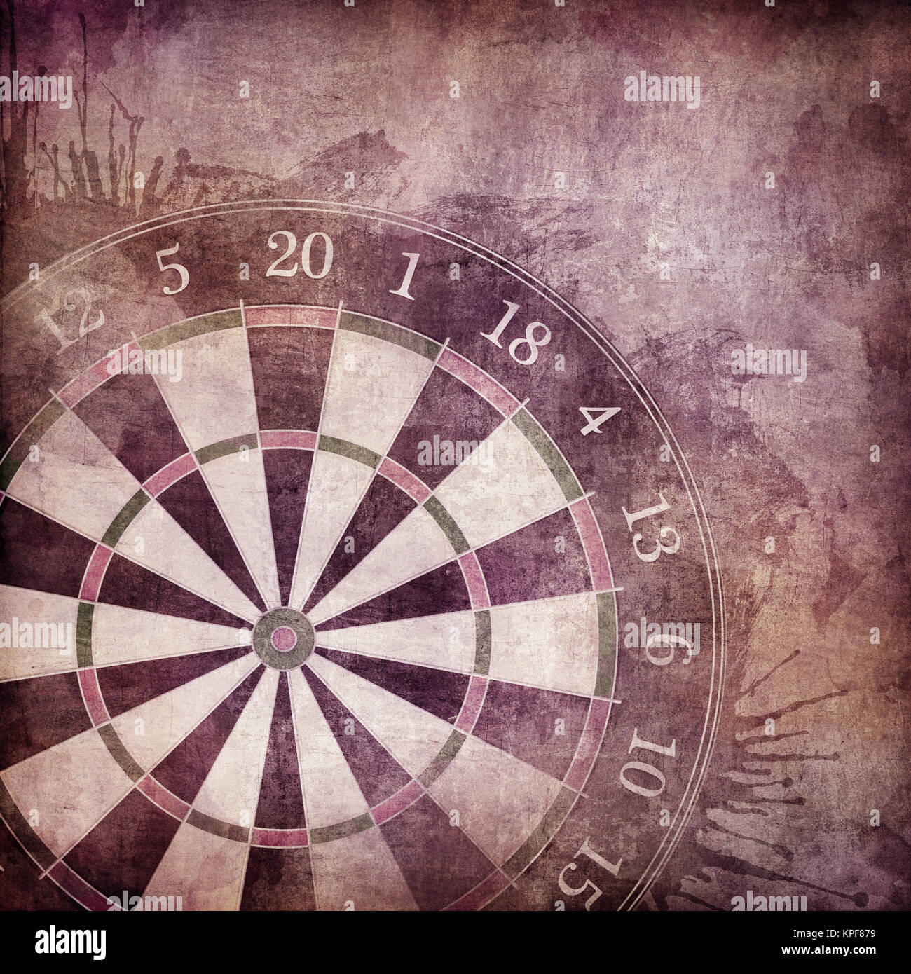 Darts Board in Old Paper Textured Background Stock Photo - Alamy
