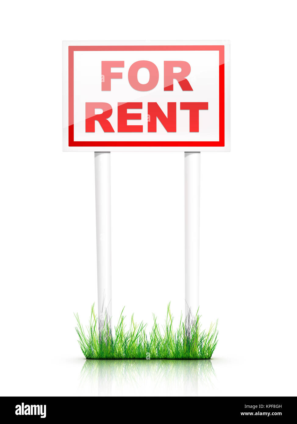 Real Estate Sign - For Rent. 2D artwork, computer design Stock Photo ...
