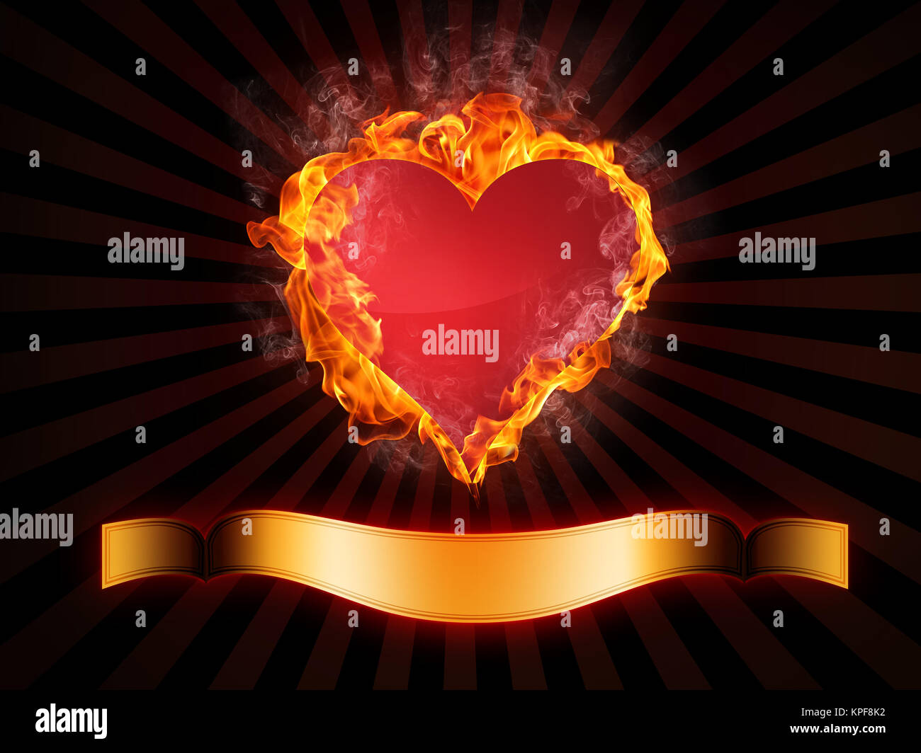 Burning fire heart illustration hi-res stock photography and images - Alamy