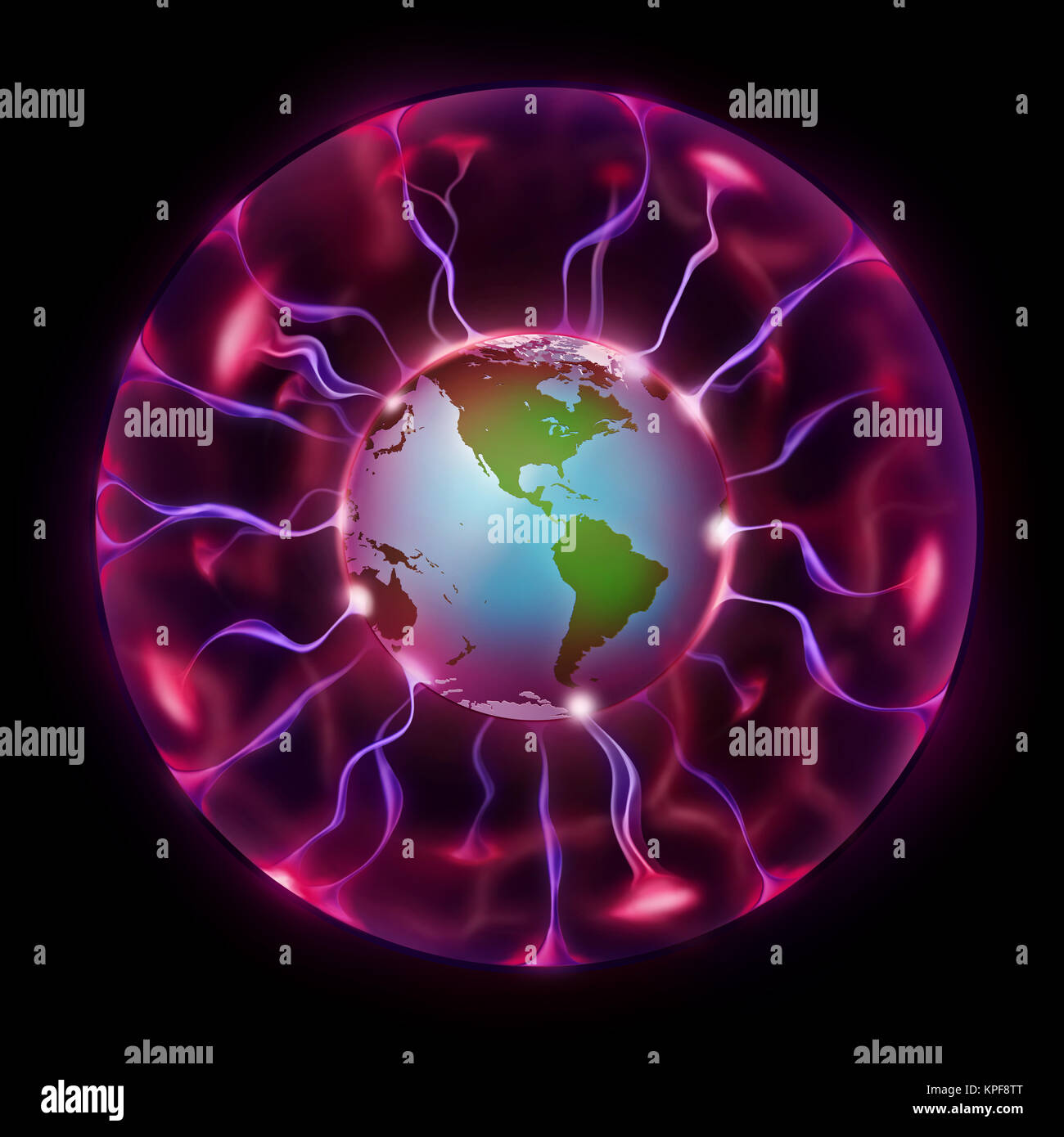 Magic Globe Isolated on Black Background. Computer Graphics Stock Photo ...