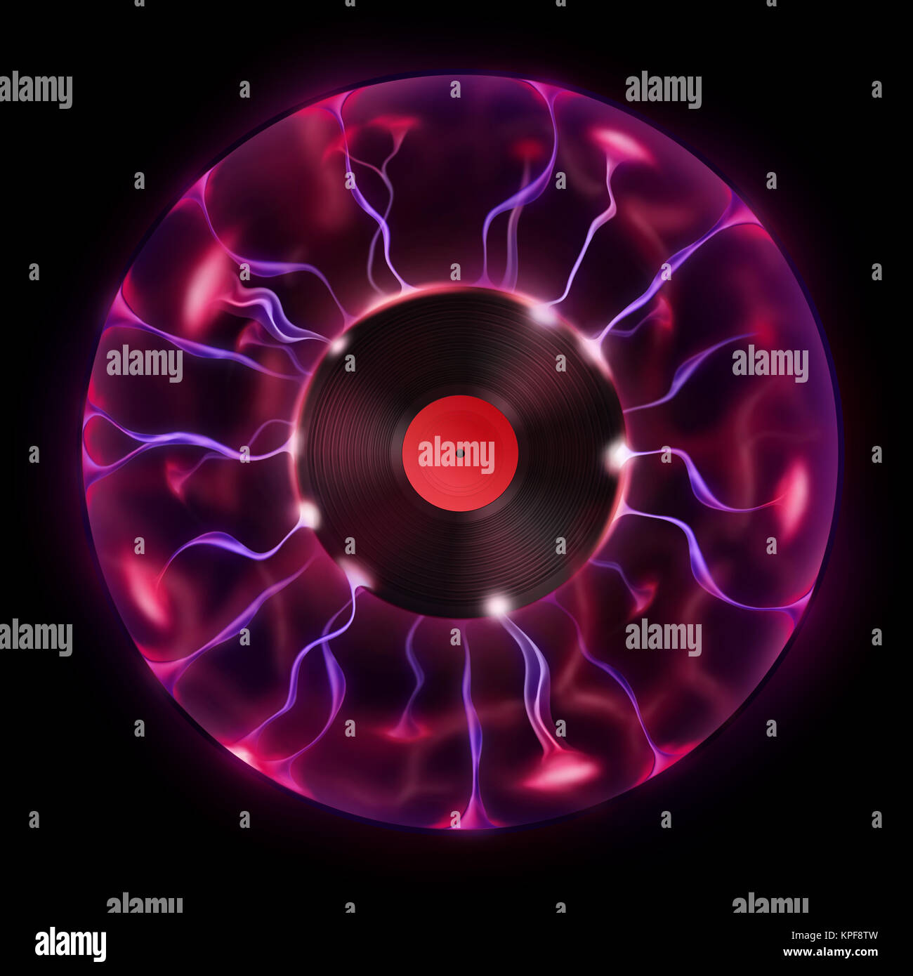 Magic Record Isolated on Black Background. Computer Graphics Stock ...